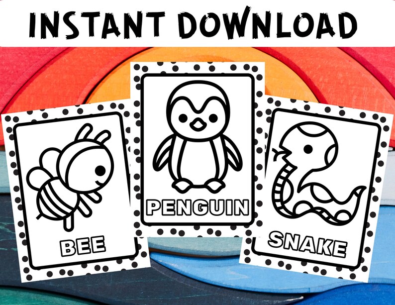 ABC Animals Coloring Book Printable Pages - Etsy