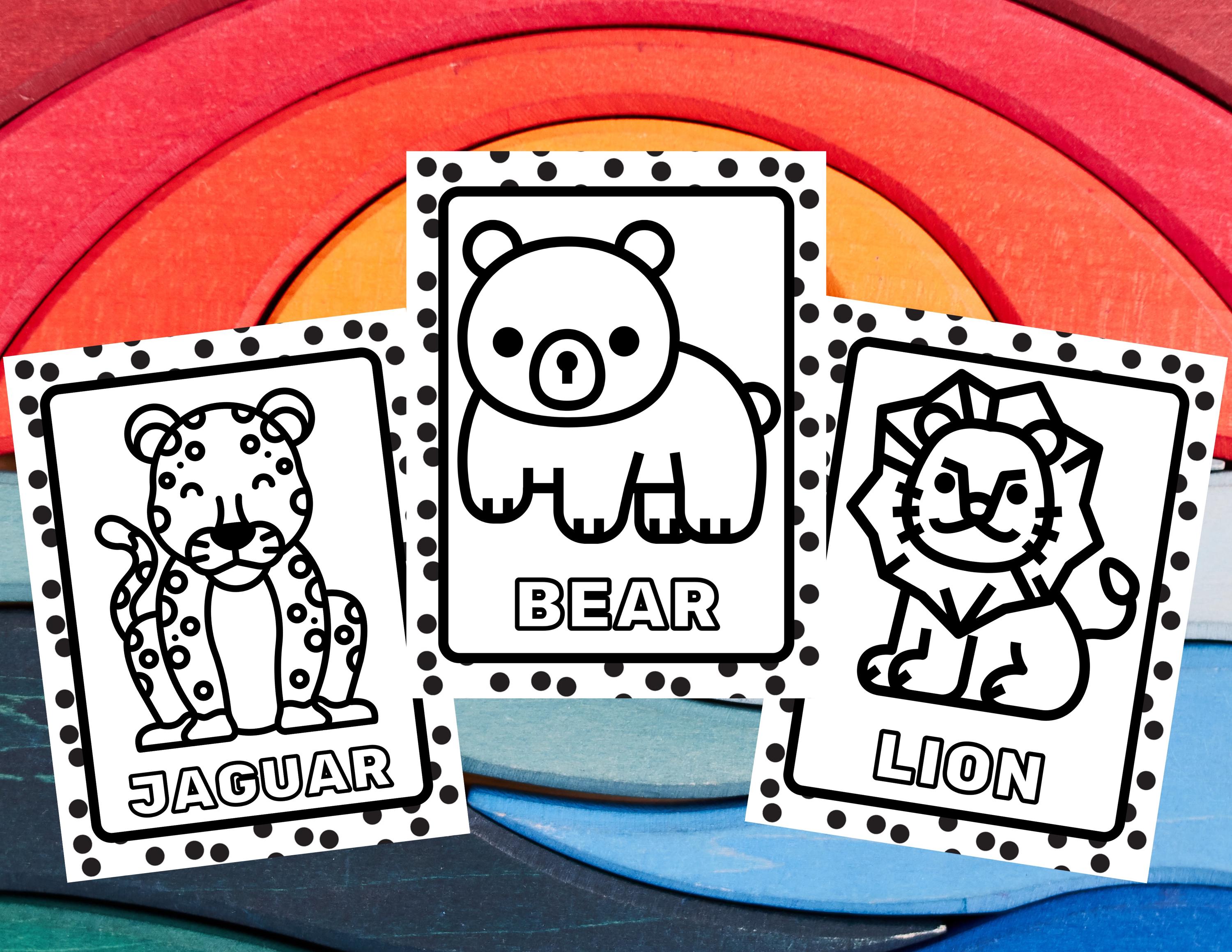 ABC Animals Coloring Book Printable Pages - Etsy