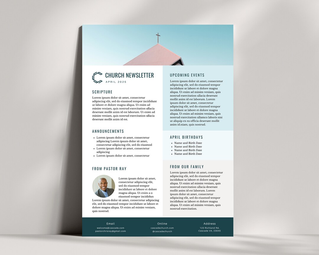 Church Newsletter Canva Template Church Templates Church Canva Template ...