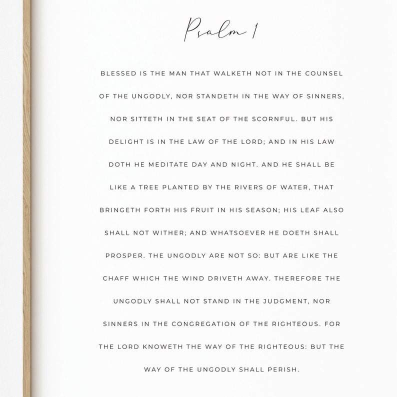 Psalm 1 Printable Download 8x10 KJV Bible Verse Print - Etsy
