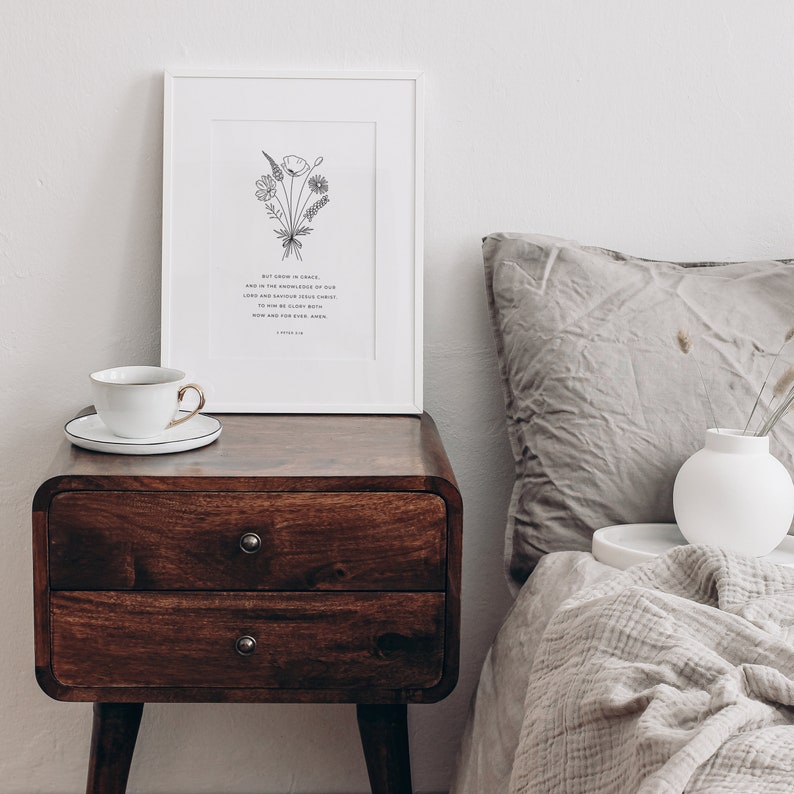 2 Peter 3:18 but Grow in Grace Modern Bible Verse Printable Minimalist ...