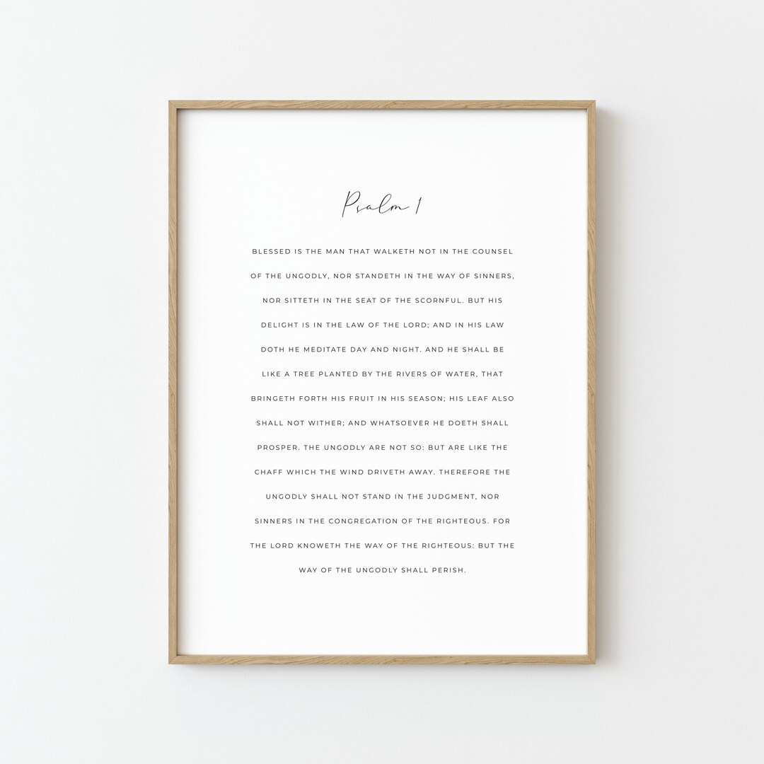 Psalm 1 Printable Download 8x10 | KJV Bible Verse Print | Minimal ...