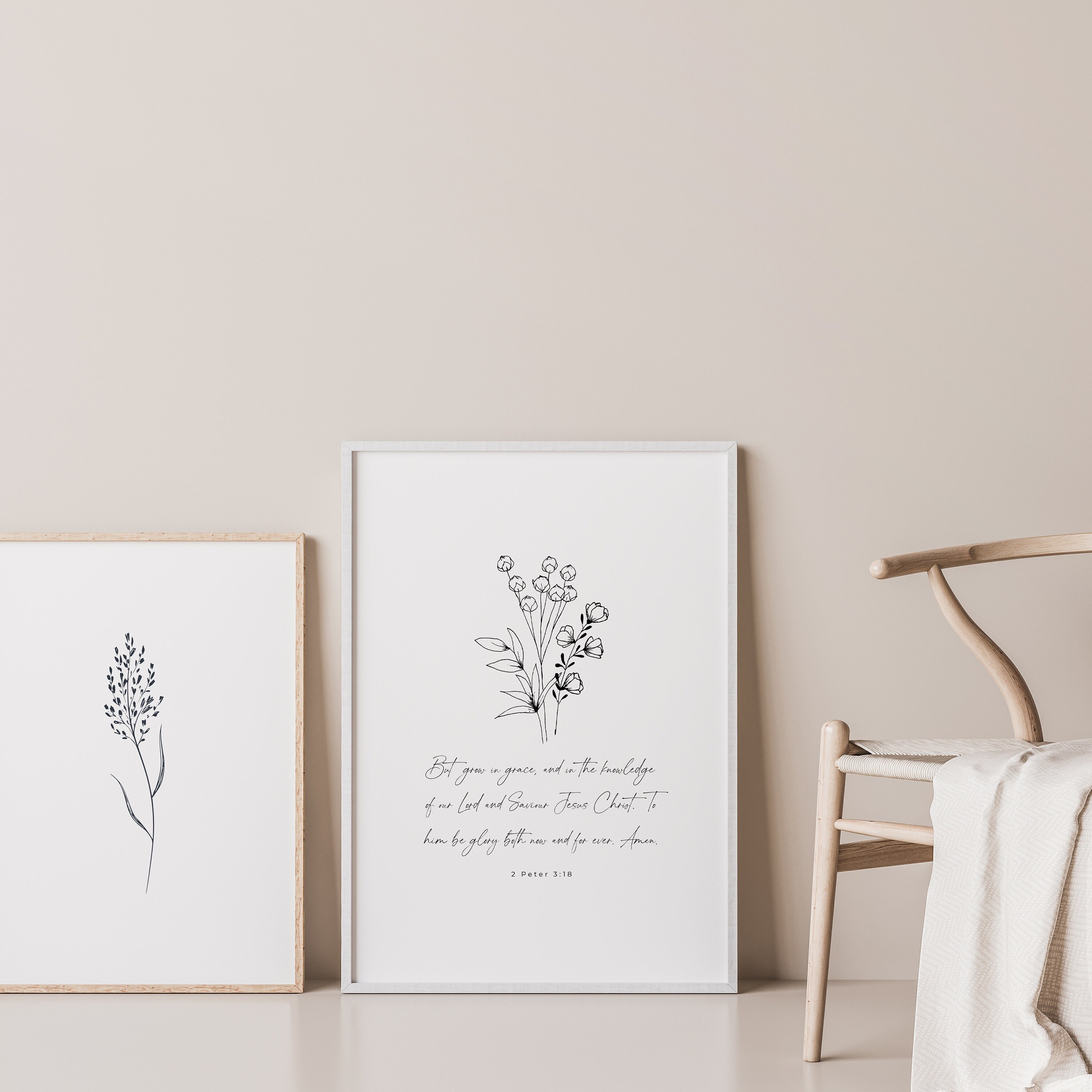2 Peter 3:18 | Grow in Grace | Modern Bible Verse Print | Christian ...