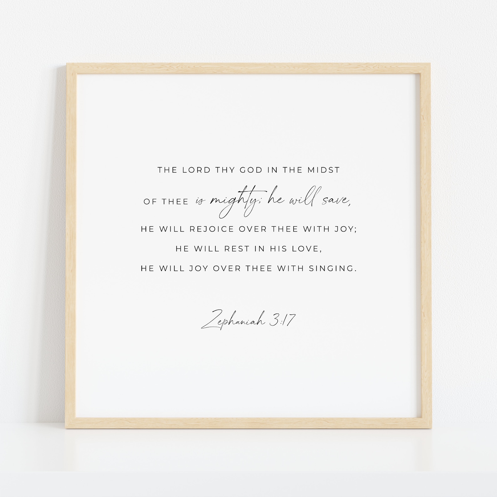 Zephaniah 3:17 Mighty to Save Zephaniah Calligraphy Verse - Etsy
