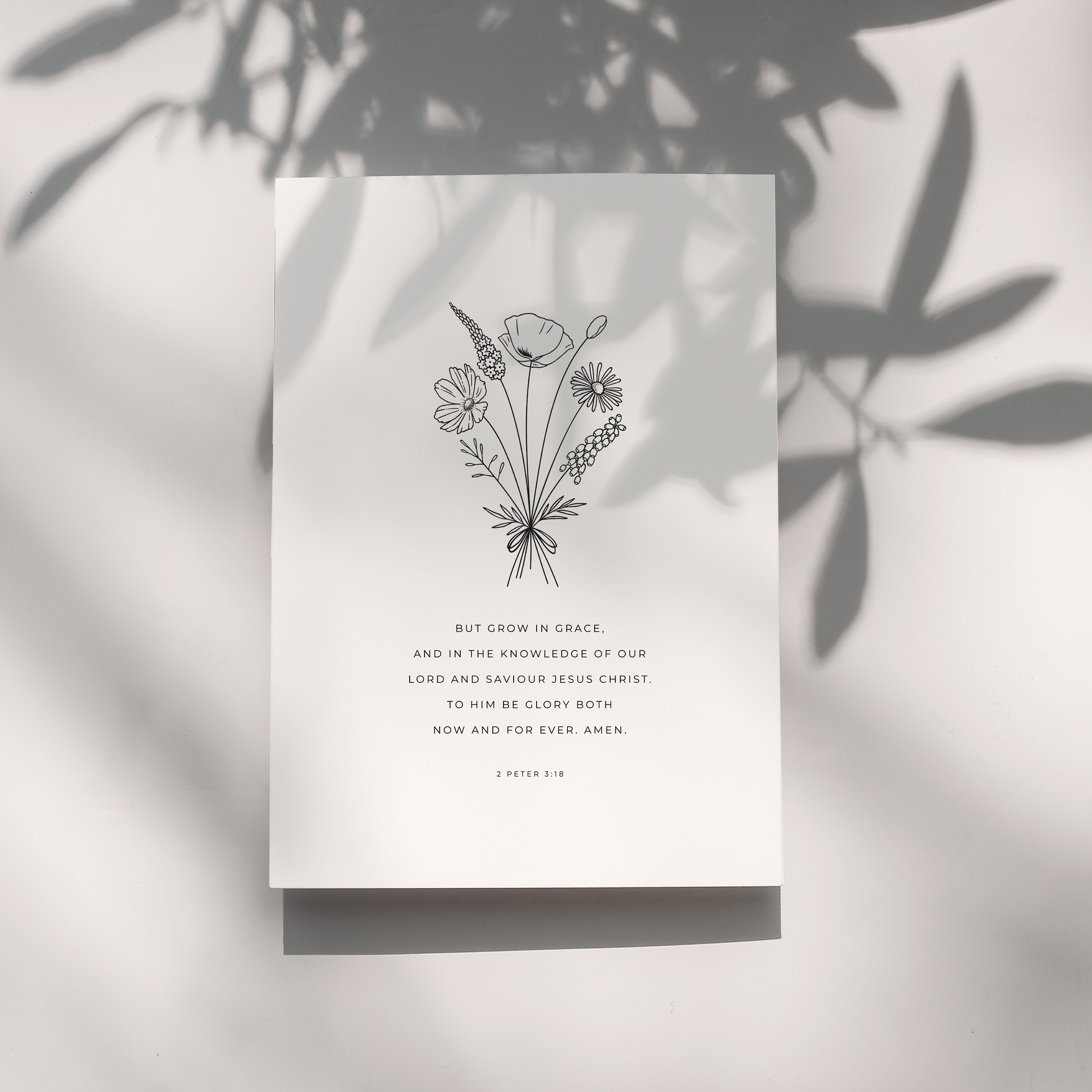 2 Peter 3:18 but Grow in Grace Modern Bible Verse Printable Minimalist ...