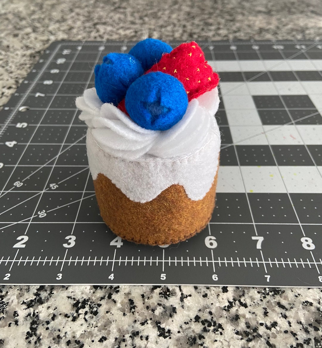 Felt Play Food - Cake With Whipped Cream & Fruit - Etsy