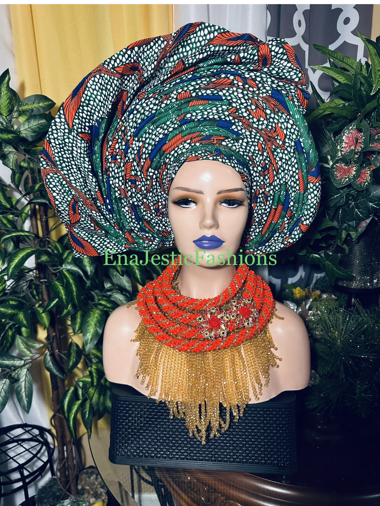 Extra Large Fan Ankara Pre-styled Gele Nigerian Auto Gele Headband ...