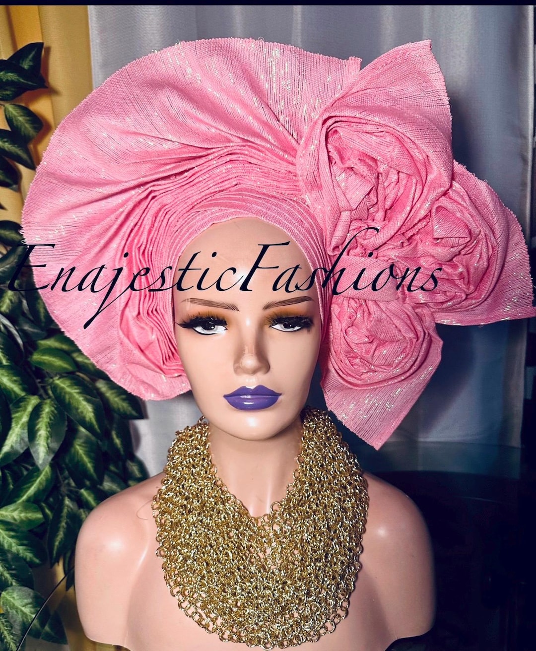 Aso Oke Pre-tied Gele/ African Auto Gele Headtie | Ready-made Gele ...