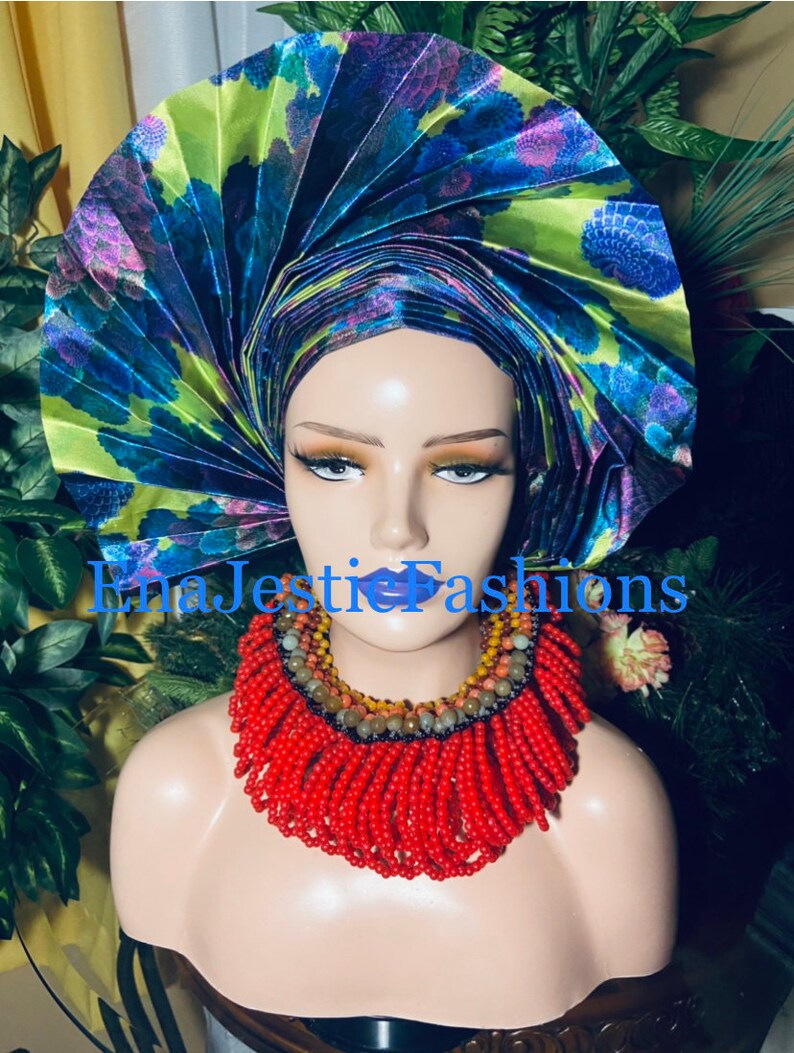 Sego Auto Gele | Nigerian Pre-styled Gele Headtie | Ready-to-wear Gele ...