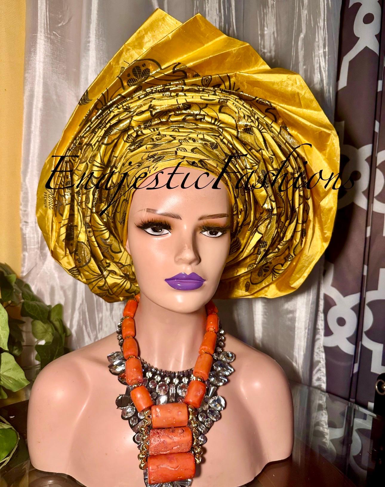 Sego Auto Gele | Nigerian Pre-styled Gele Headtie | Ready-to-wear Gele ...
