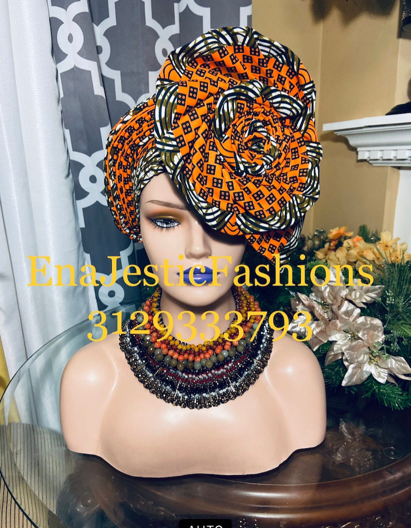 Wakanda. Ankara Ready-to-wear Auto Gele With Adjustable Tie at the Back ...