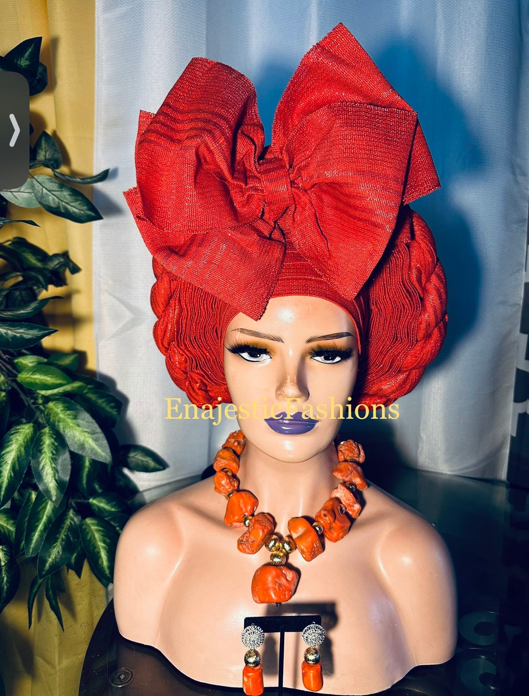 Aso Oke Pre-tied Gele | African Auto Gele Headtie | Ready-made Gele ...