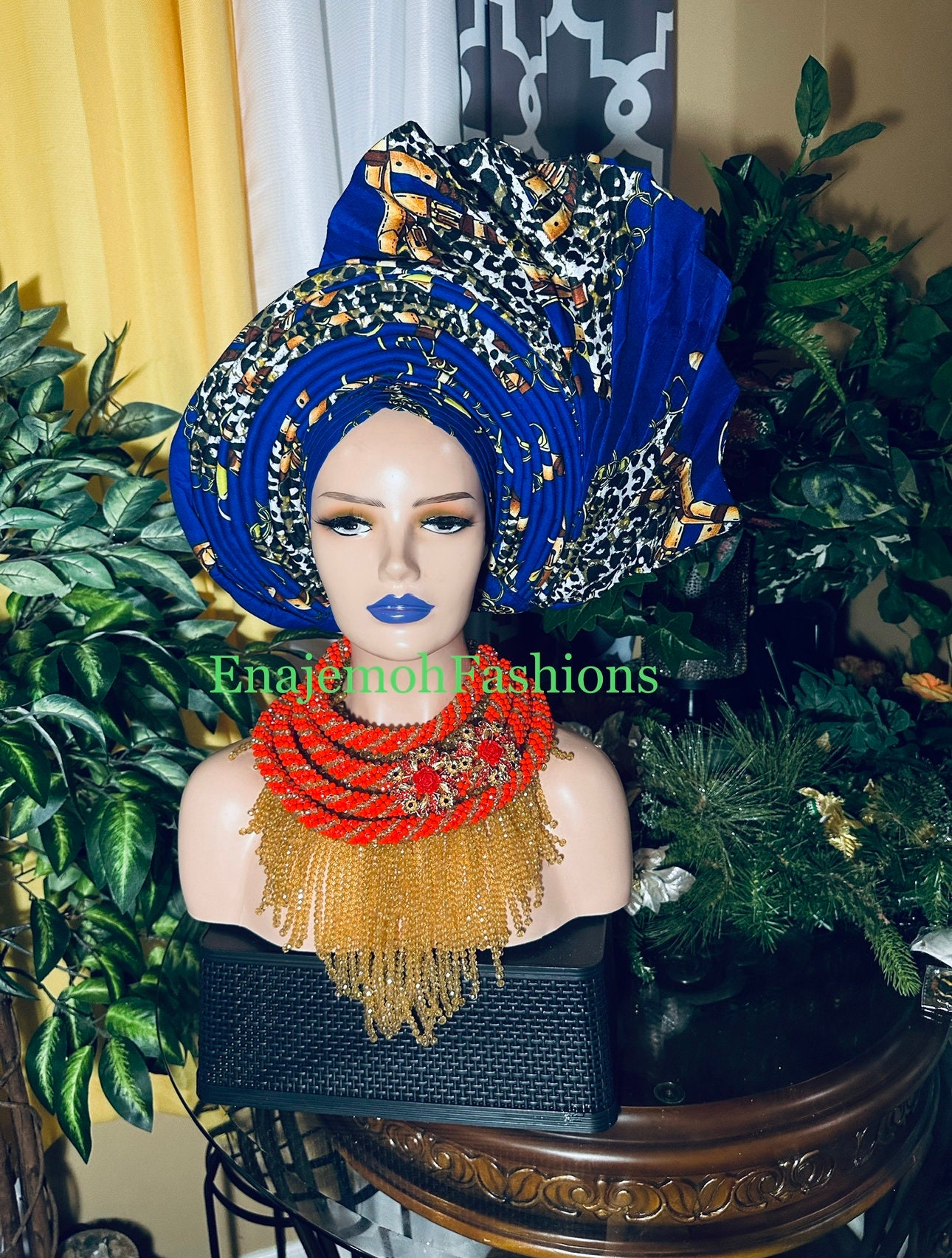 Extra Large Fan Ankara Pre-styled Gele Nigerian Auto Gele Headband ...