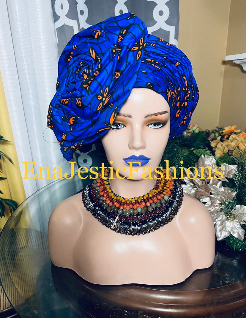 Wakanda. Ankara Ready-to-wear Auto Gele With Adjustable Tie at the Back ...