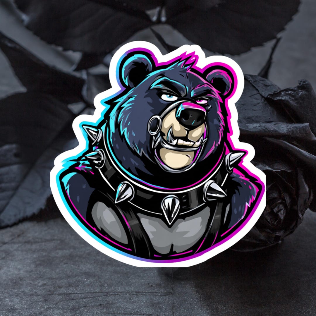 Dom Daddy Bear Sticker – Kinky Vinyl Decal With Spikes & Harness ...