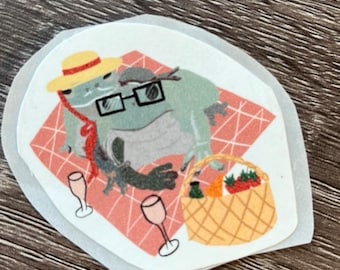 Frog Picnic Sticker - Etsy