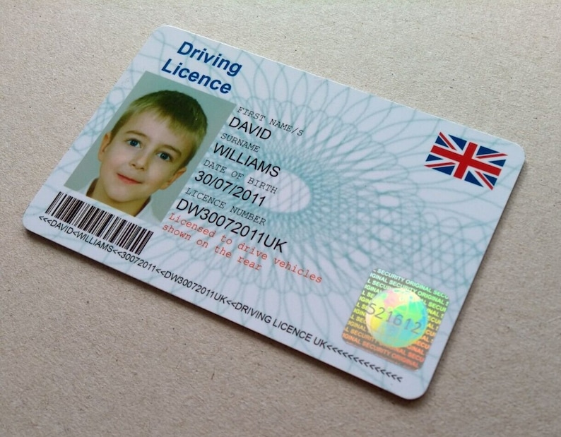 Novelty Personalised Kids Children's Driving Licence Ideal Gift Idea ...