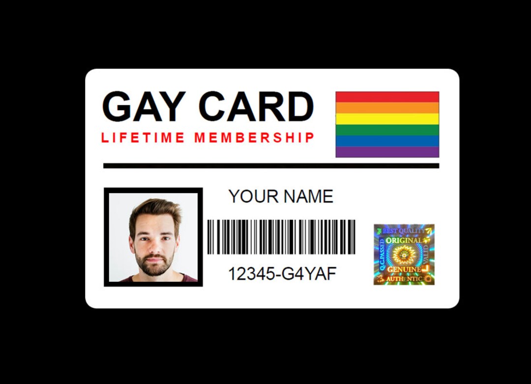 Personalised Novelty Gay ID Card Lifetime Membership Holographic ...