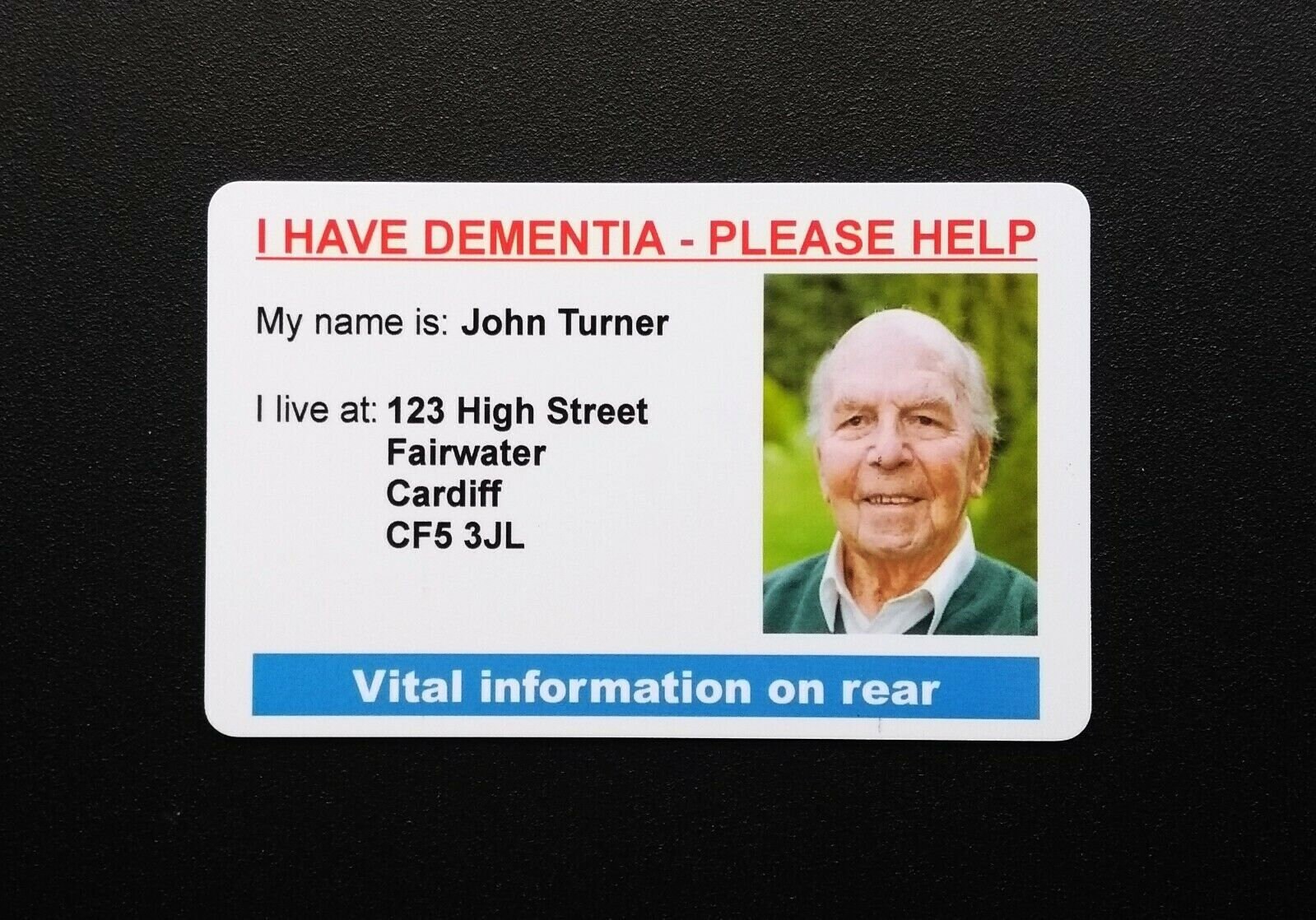 Dementia Missing Lost Person ID Card ICE Medical Emergency Hidden ...