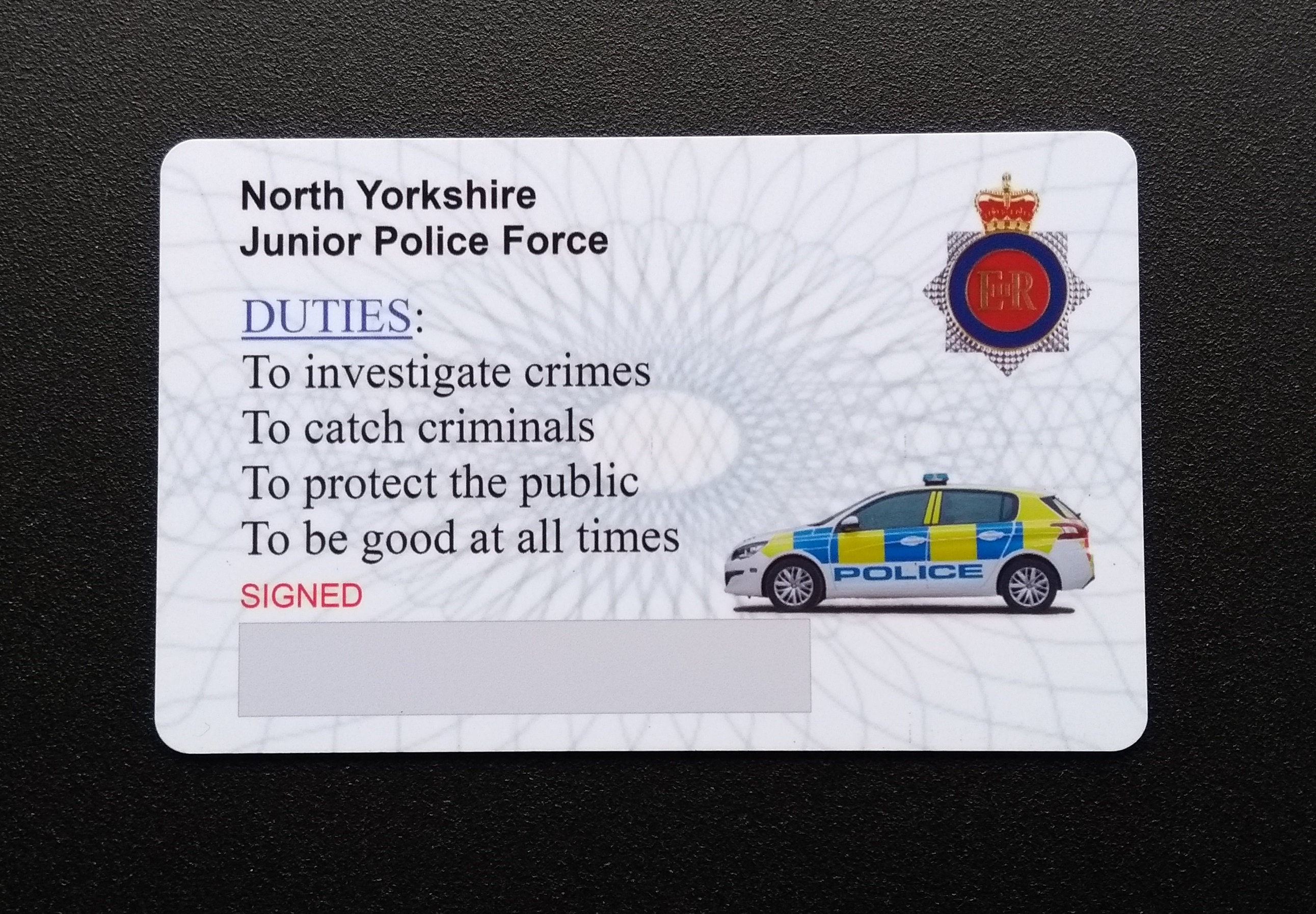 Personalised Child's Kids Junior Police Force Novelty ID Badge Boys and ...