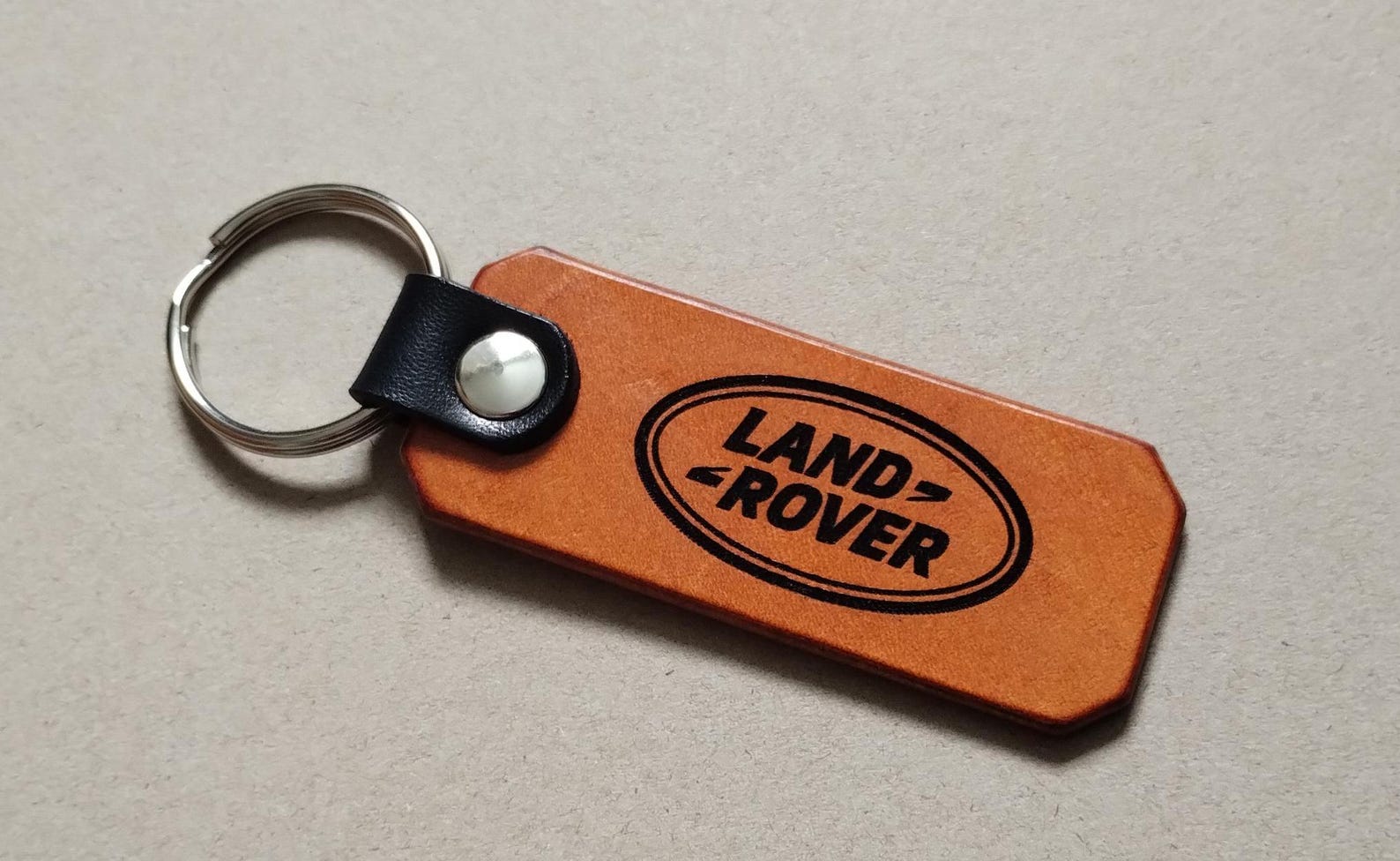 Land Rover Hand Made Laser Engraved Leather Key Fob Keyring Over 3mm ...