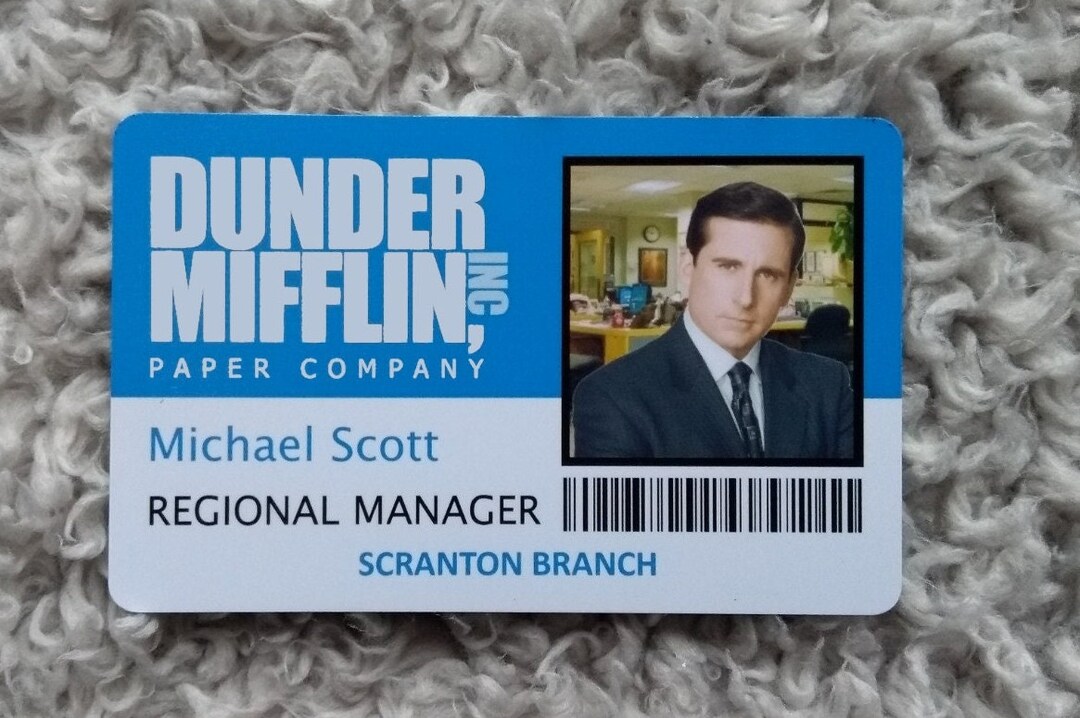The Office american Dunder Mifflin Novelty ID Card Prop Michael Scott ...