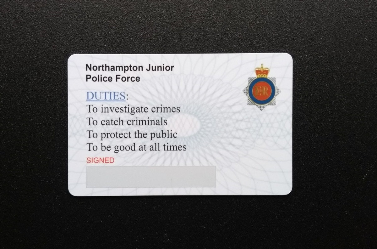 Personalised Child's Kids Junior Police Force Novelty ID Badge Boys and ...