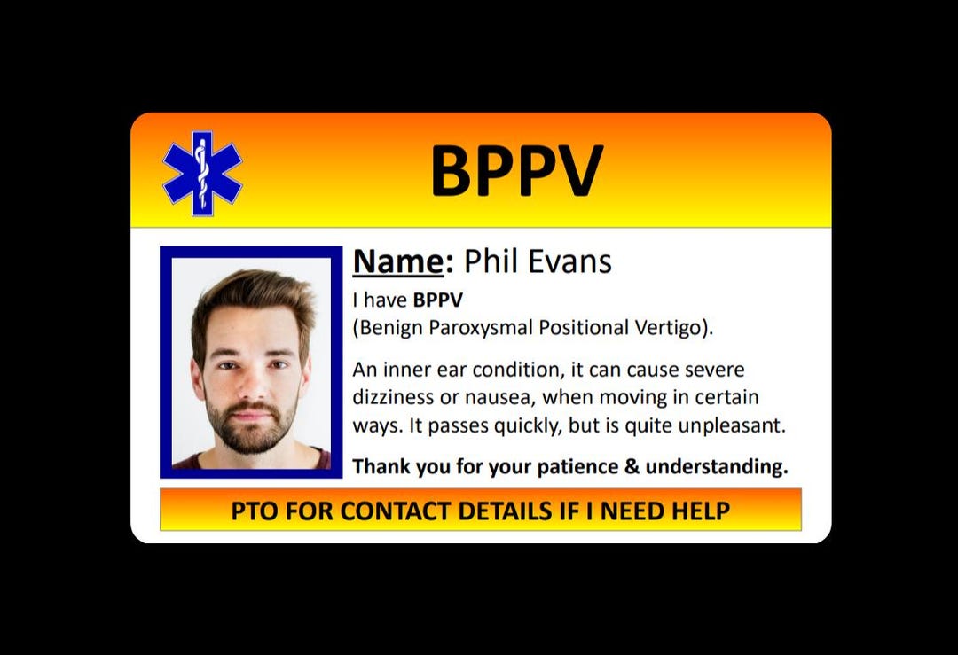 BPPV Benign Paroxysmal Positional Vertigo Awareness Alert Medical Photo ...