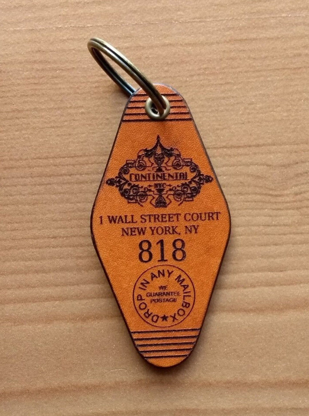 John Wick Continental Hotel Vintage Style Leather Key Fob Laser ...