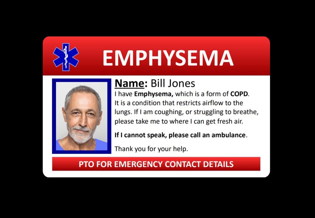 Personalised Emphysema COPD Breathing Difficulty Awareness Alert ...