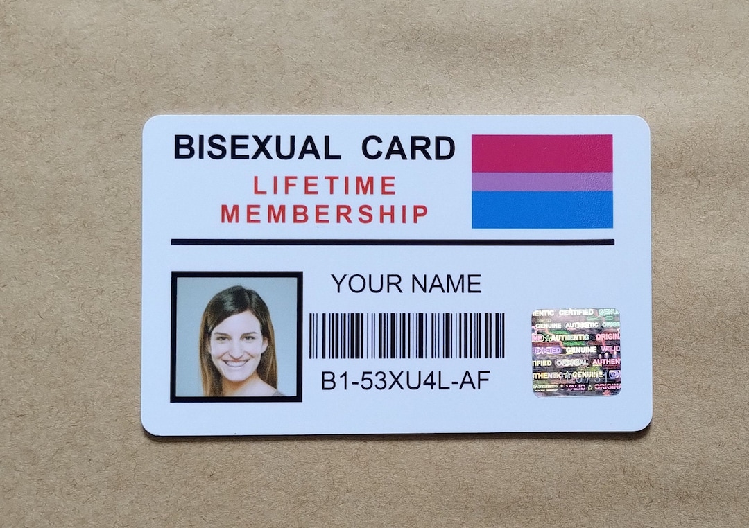 Personalised Novelty Bisexual ID Card Lifetime Membership Holographic ...