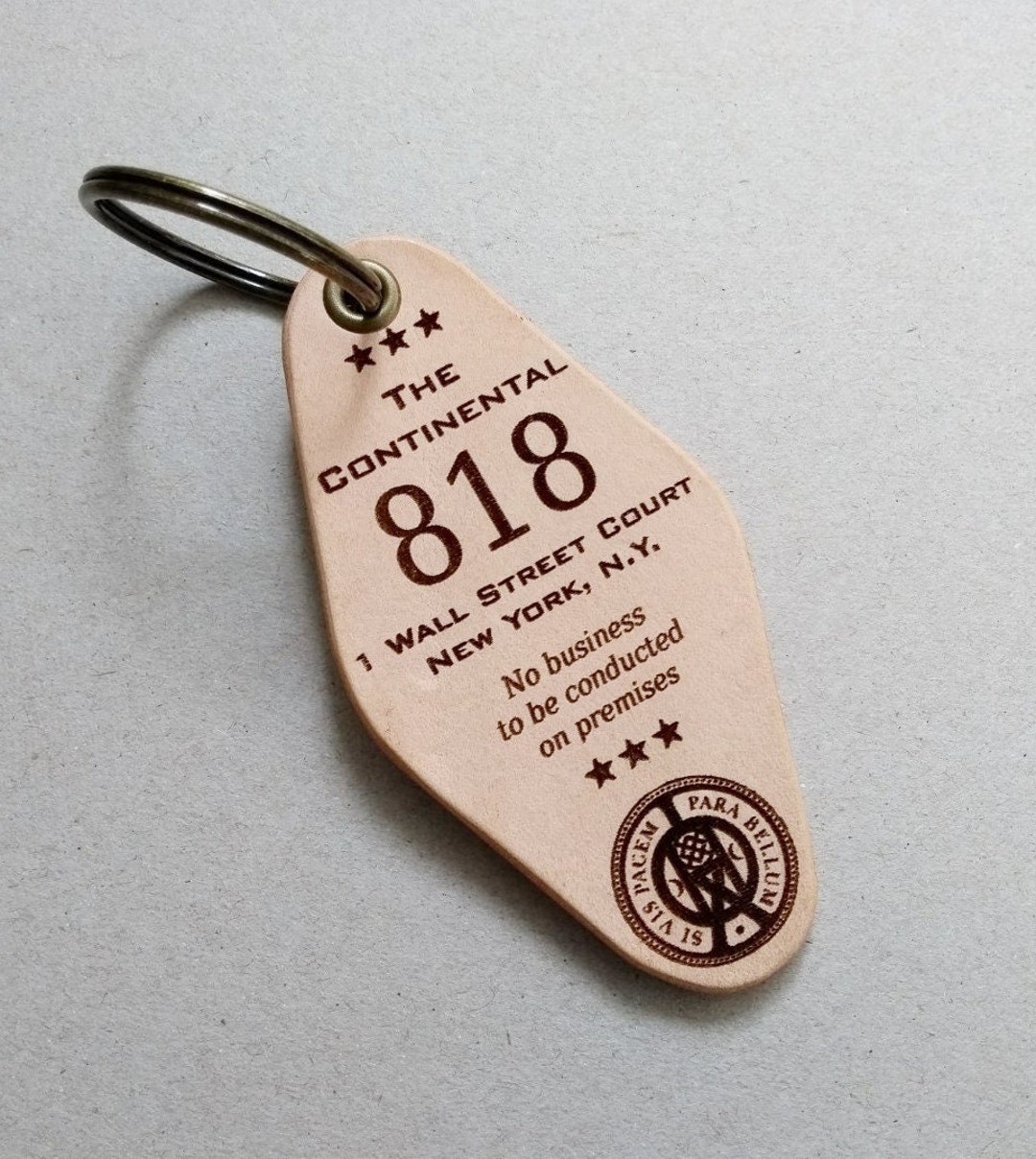 John Wick Continental Hotel Vintage Style Leather Key Fob Laser ...
