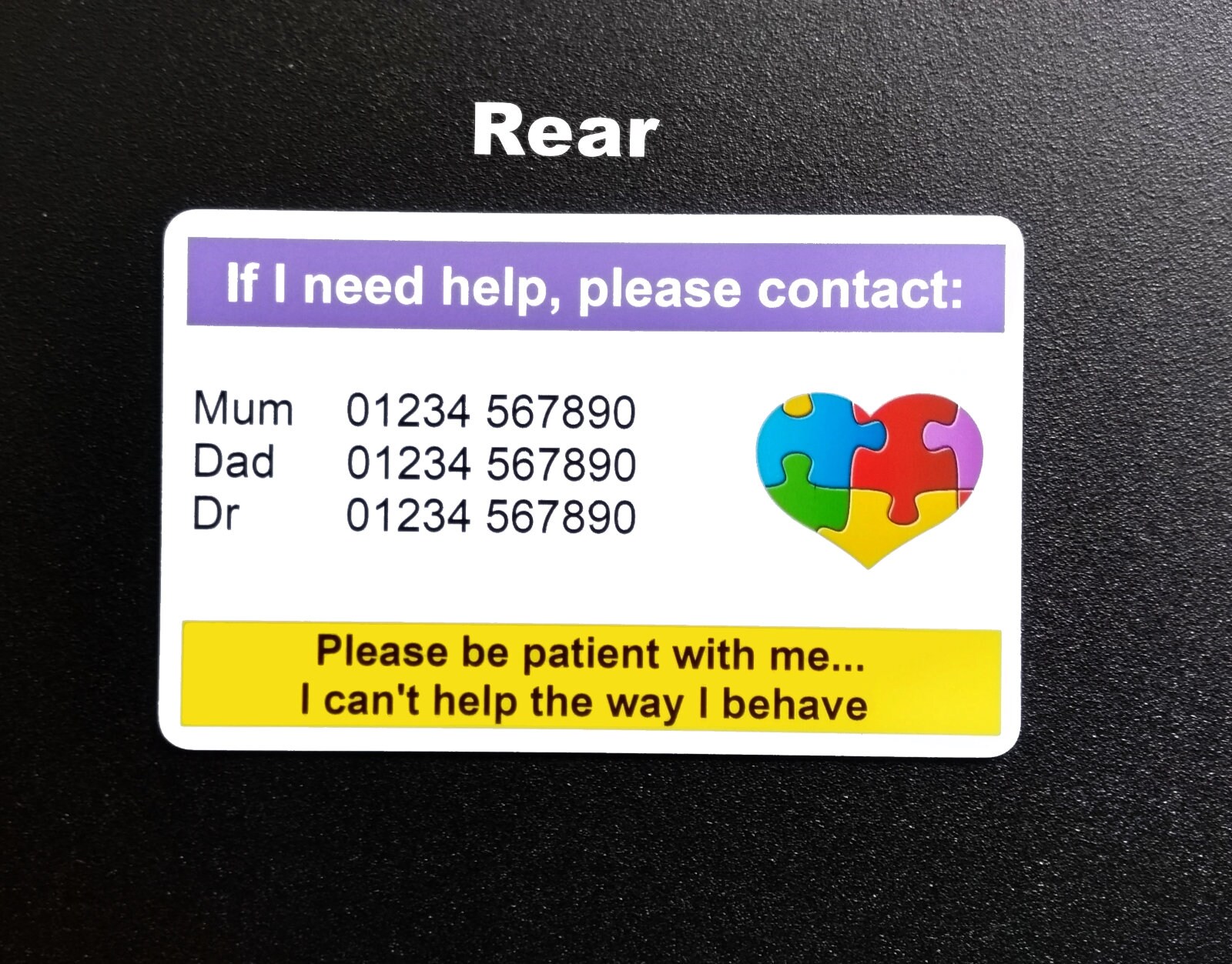 ADHD Awareness Hidden Disability Lanyard Holder Emergency ICE ID Card ...