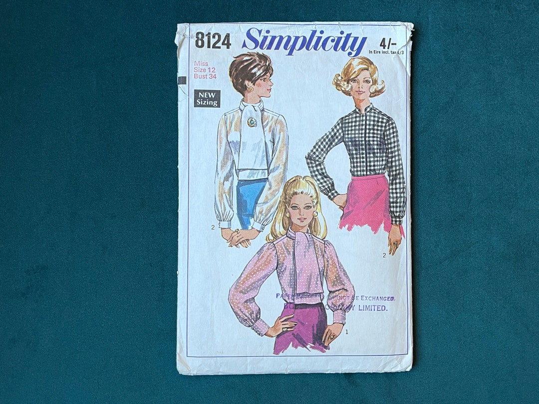 Vintage Simplicity 8124 Blouse Pattern - Etsy
