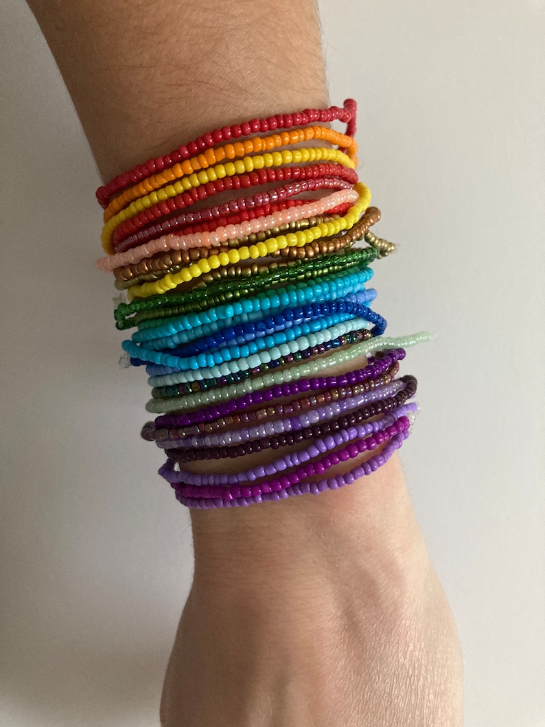 Seed Bead Bracelets Stretch Bracelets Stackable - Etsy