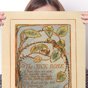 William Blake - the Sick Rose. Reproduction Print From 18th Century ...