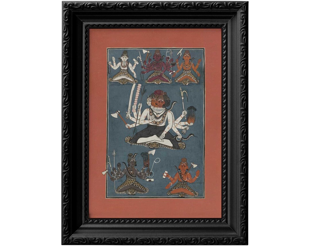 The Great Hindu Deity Shiva in Several Different Forms, 18th Century ...