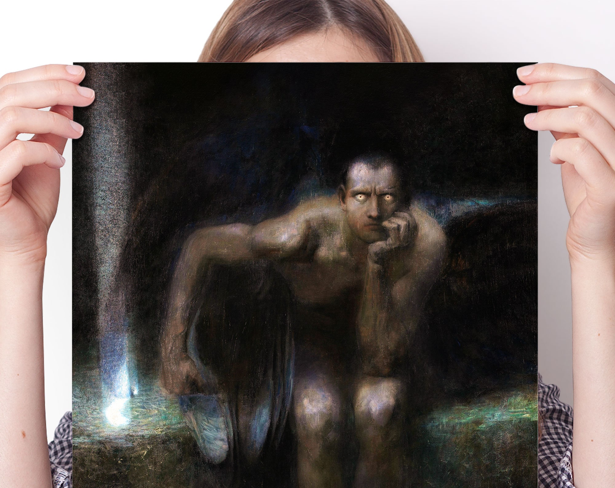 Franz Stuck Lucifer 1890 Male Nude Satanic Decor Print - Etsy