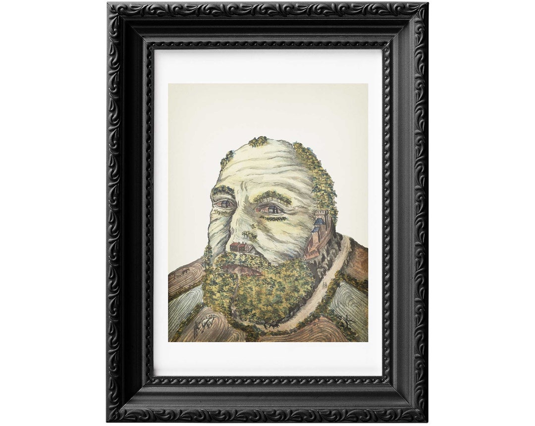 Anthropomorphic Abstract Landscape Print, Art Poster for Home or Office ...