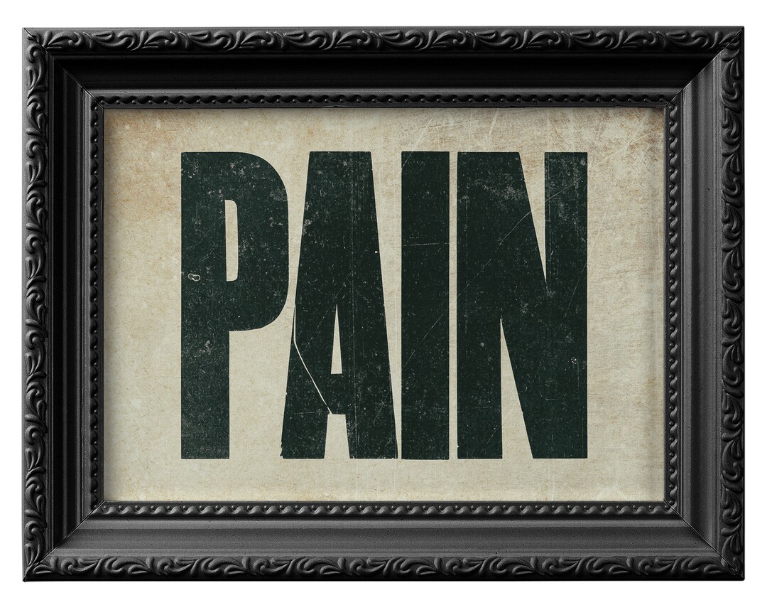 PAIN Mental Health Typography Poster Print, Depression and Psychology ...