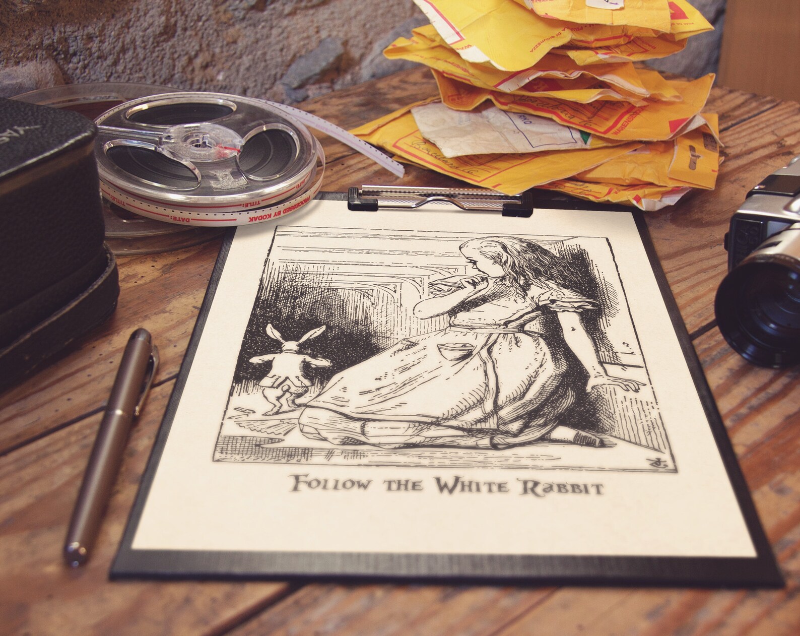 Alice in Wonderland Following the White Rabbit Down the Rabbit - Etsy