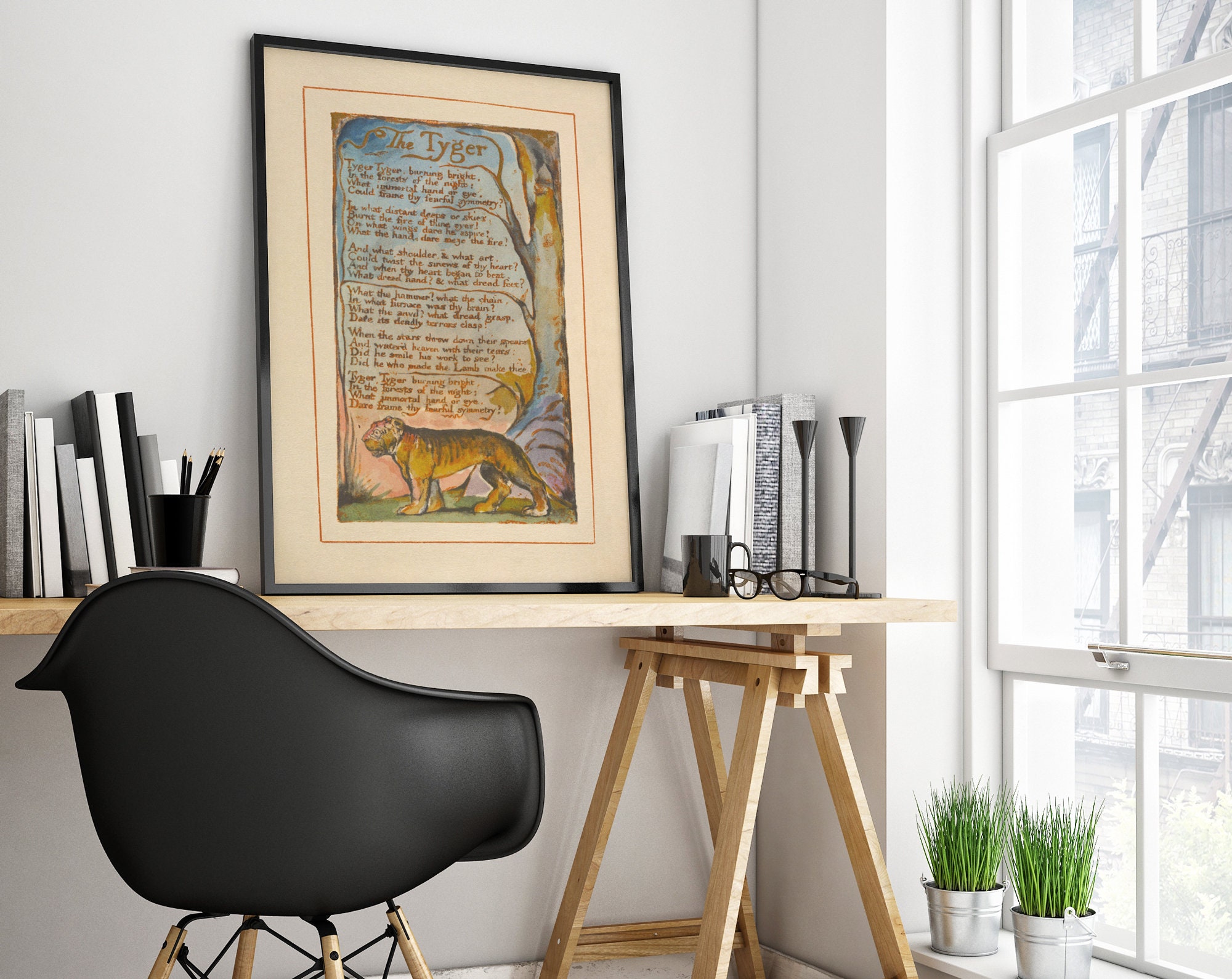 William Blake - the Tyger. Unframed Reproduction Print From 18th ...