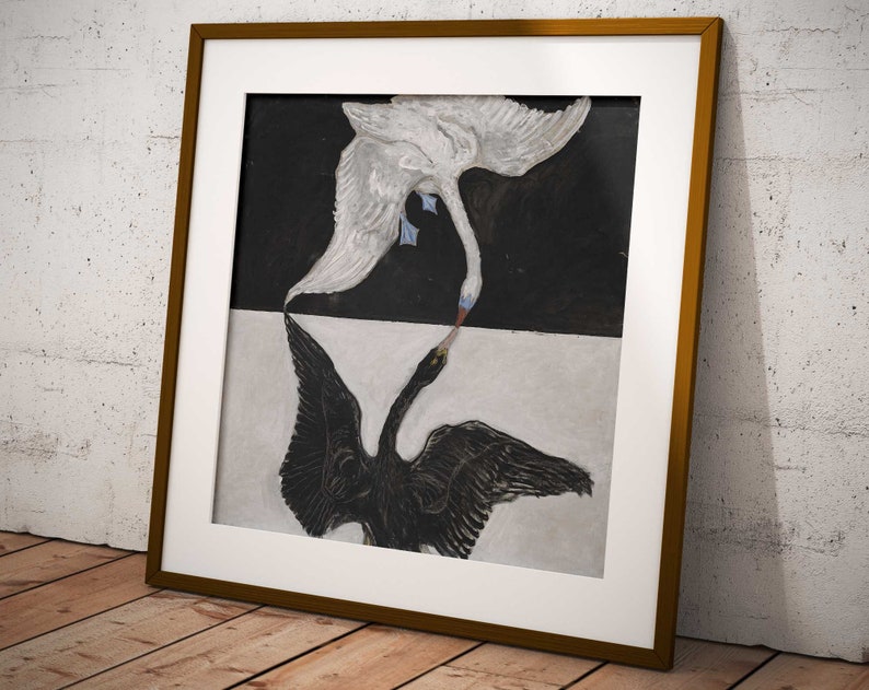 The Swan, Reproduction Print of a 1915 Tempera Painting by Swedish ...