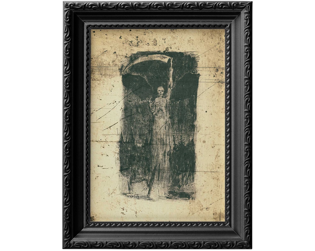 Grim Reaper With Bat Wings, Hourglass and Scythe. Death Poster Print ...