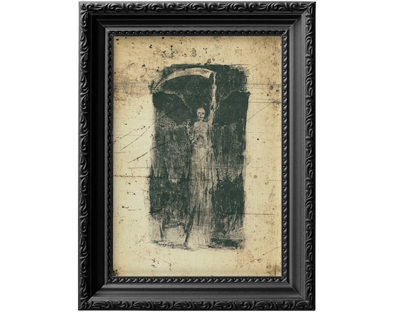 Grim Reaper With Bat Wings Hourglass and Scythe. Death Poster - Etsy