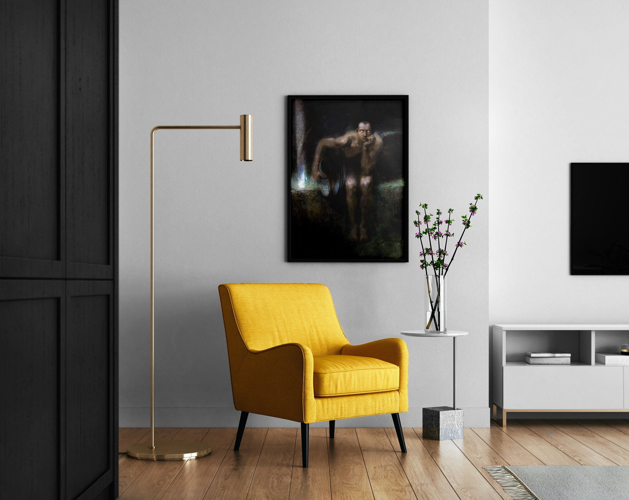 Franz Stuck Lucifer 1890 Male Nude Satanic Decor Print - Etsy