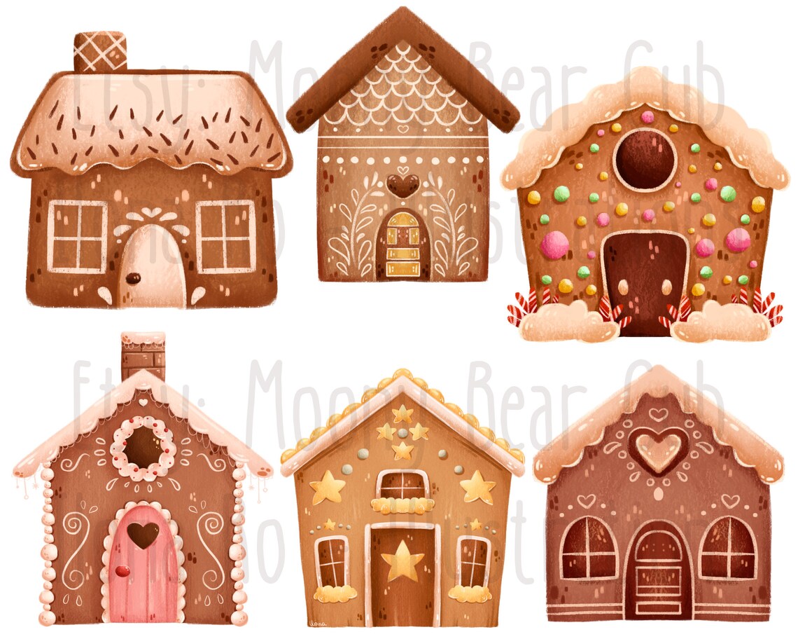 Gingerbread House Clipart, Folk Clipart, Goodnotes Digital Stickers ...