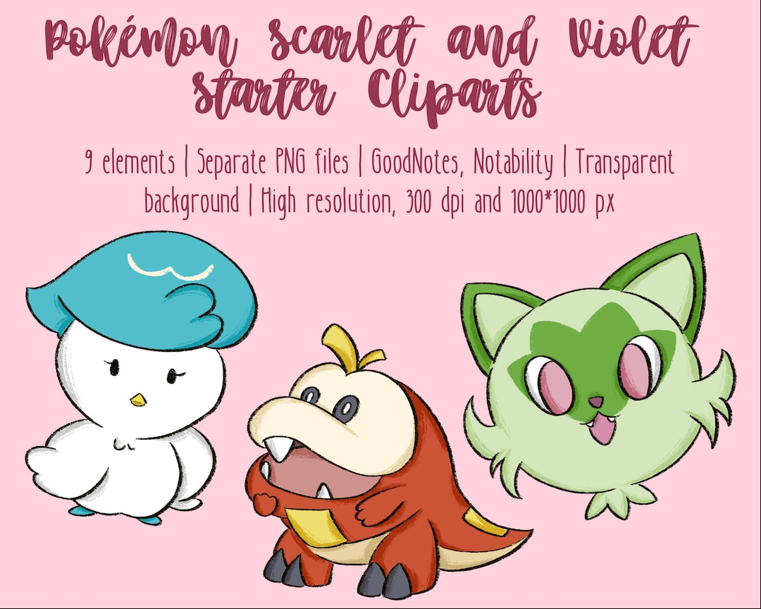 Clipart Pokémon Scarlet & Violet | Doodle, Video Game Clipart Design ...