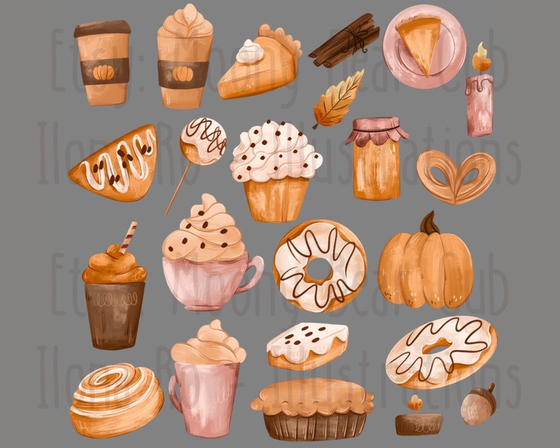Pumpkin Spice Clipart, Autumn Clipart, Halloween, Spooky Craft ...