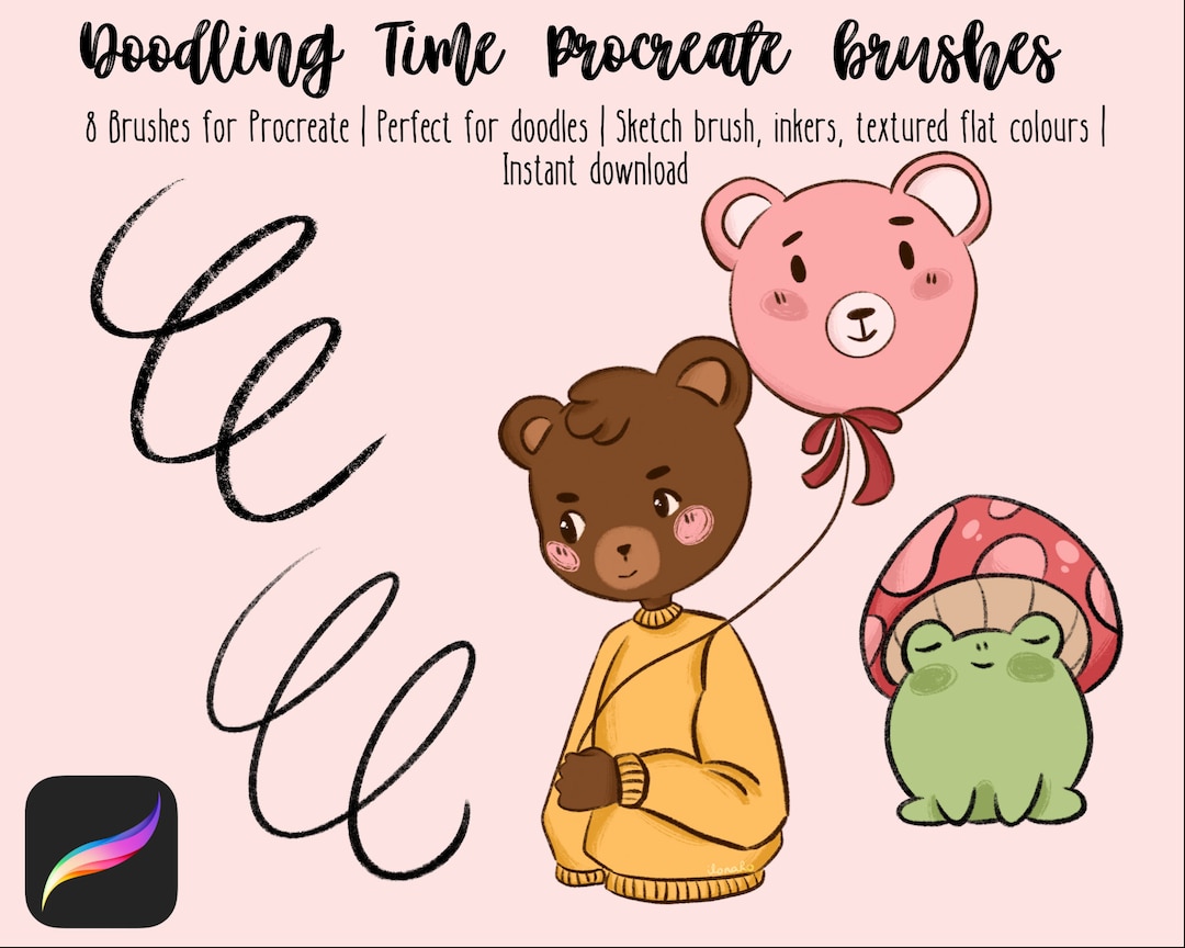 Procreate Doodle Brushes | Textured Brushes, iPad | Doodles ...